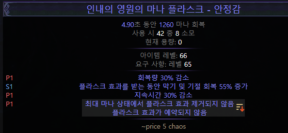 패스 오브 엑자일2 인벤 액린이 인데 인내의 마나 플라스크 패치됐나요 ㅠㅠ 패스 오브 엑자일 인벤 자유 게시판