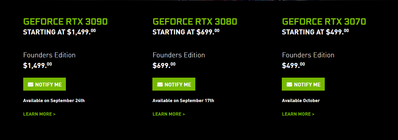 GTX 3000번대 시리즈 국가별 가격 - 오픈이슈갤러리 - 인벤