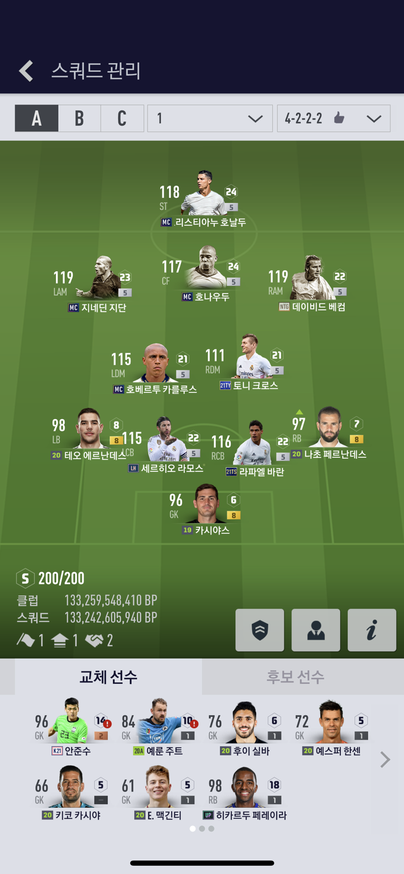 피파 온라인4 인벤 갈락티고 1기 로스블랑코스3연패 캐미받는 레알 1000억 스쿼드 피파 온라인4 인벤 팀전술 평가