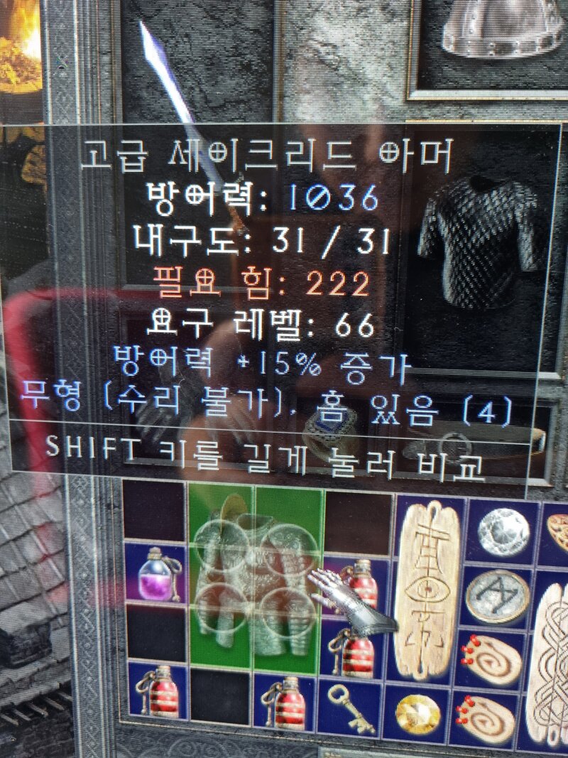 형들 에테 고급 세이크리드아머 으뜸 용병졸업용 디아블로2 득템and자랑 게시판 디아블로2 인벤
