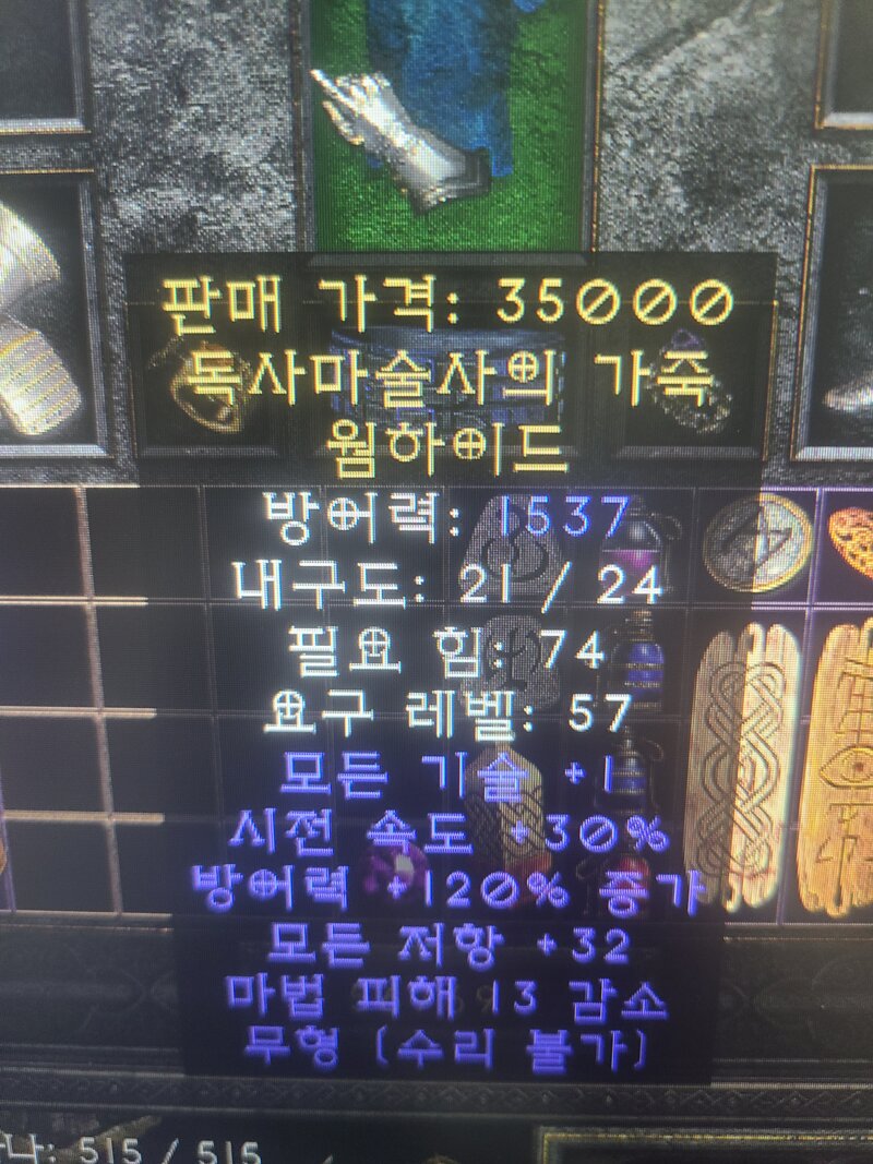 형들 구교복 업글 방어력 디아블로2 자유 게시판 디아블로2 인벤