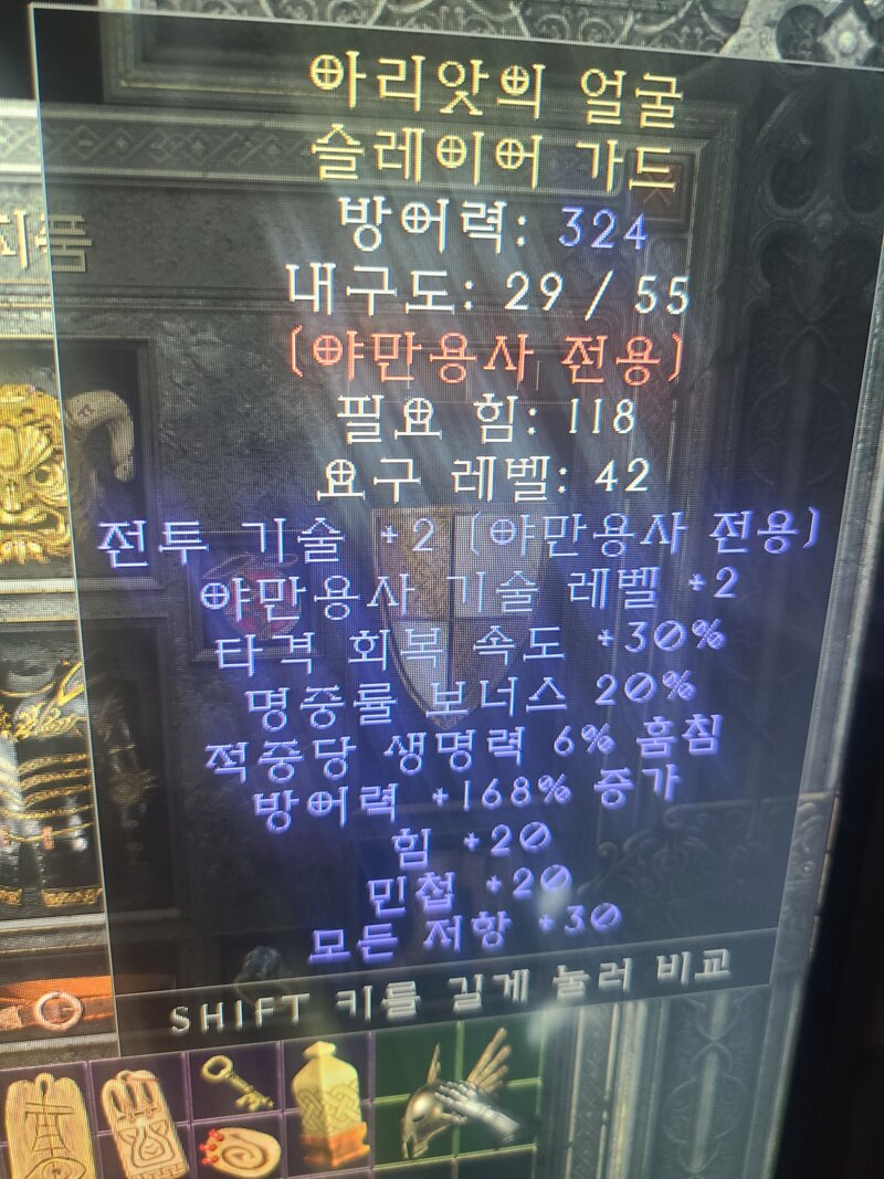 아리앗의 얼굴 방 168 생명력 6 시세 있나요 디아블로2 득템and자랑 게시판 디아블로2 인벤