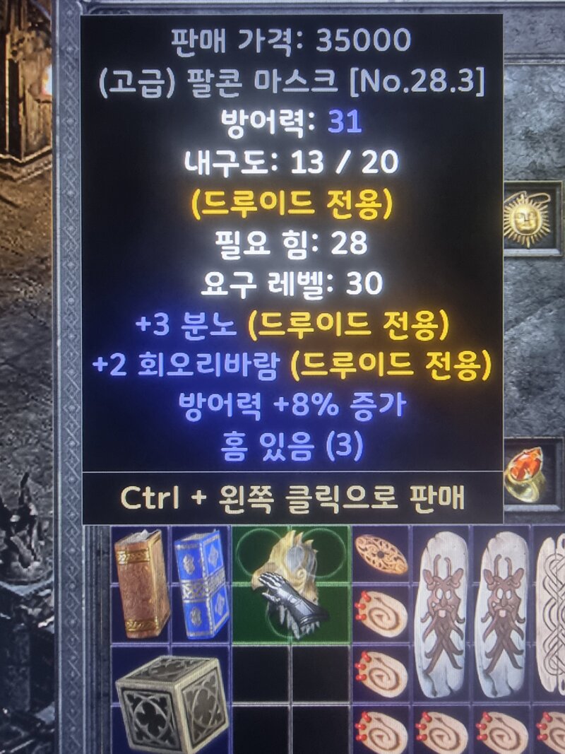 드루 투구 환인가요 디아블로2 득템and자랑 게시판 디아블로2 인벤