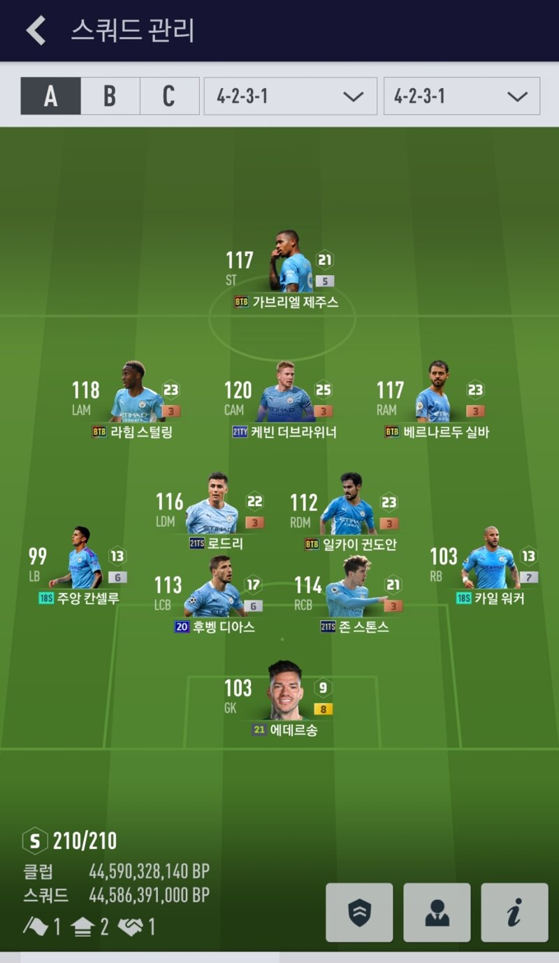 Fc 온라인 인벤 맨시티 450억 올미페 스쿼드 조언부탁드려요 Fc 온라인 인벤 팀전술 평가 상담 게시판