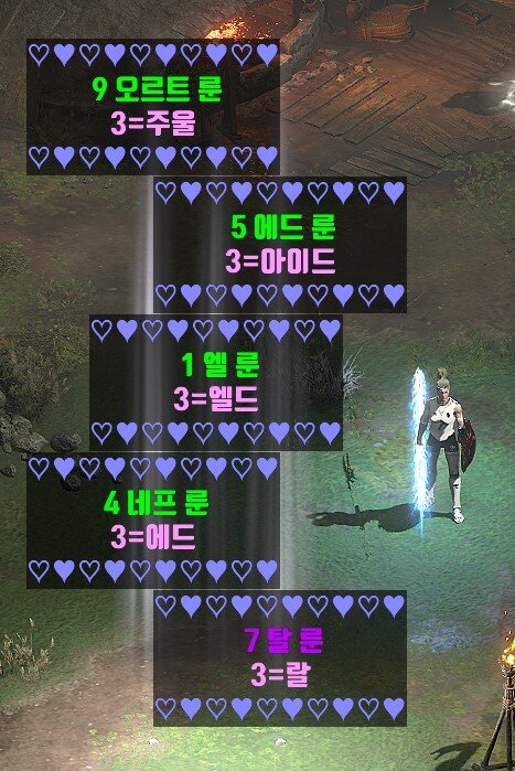 심플한 룬 전광판 입니다 디아블로2 애드온모드 자료실 디아블로2 인벤