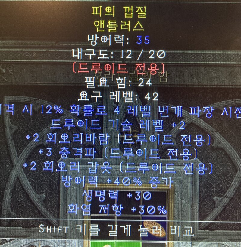 드루 뚜껑좀 봐주셔요 파란양머리 디아블로2 득템and자랑 게시판 디아블로2 인벤