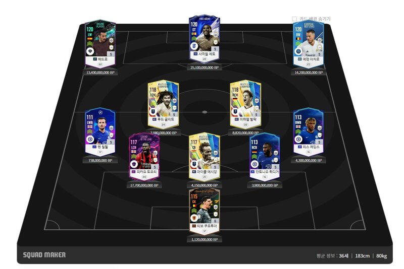 Fc 온라인 인벤 1000억 21챔이랑 첼시 짜봣습니다 추천좀 해주세요 Fc 온라인 인벤 팀전술 평가 상담 게시판