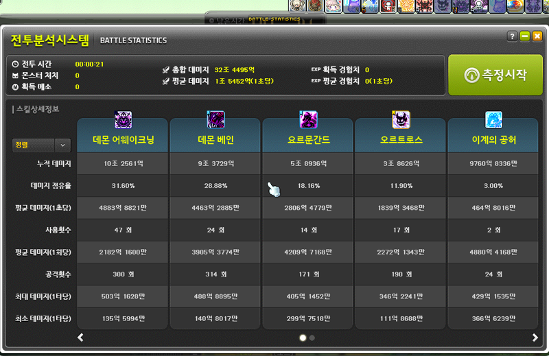 메이플스토리 인벤 20초딜 베인 Vs 어웨이크닝 딜 메이플스토리 인벤 전사 직업게시판