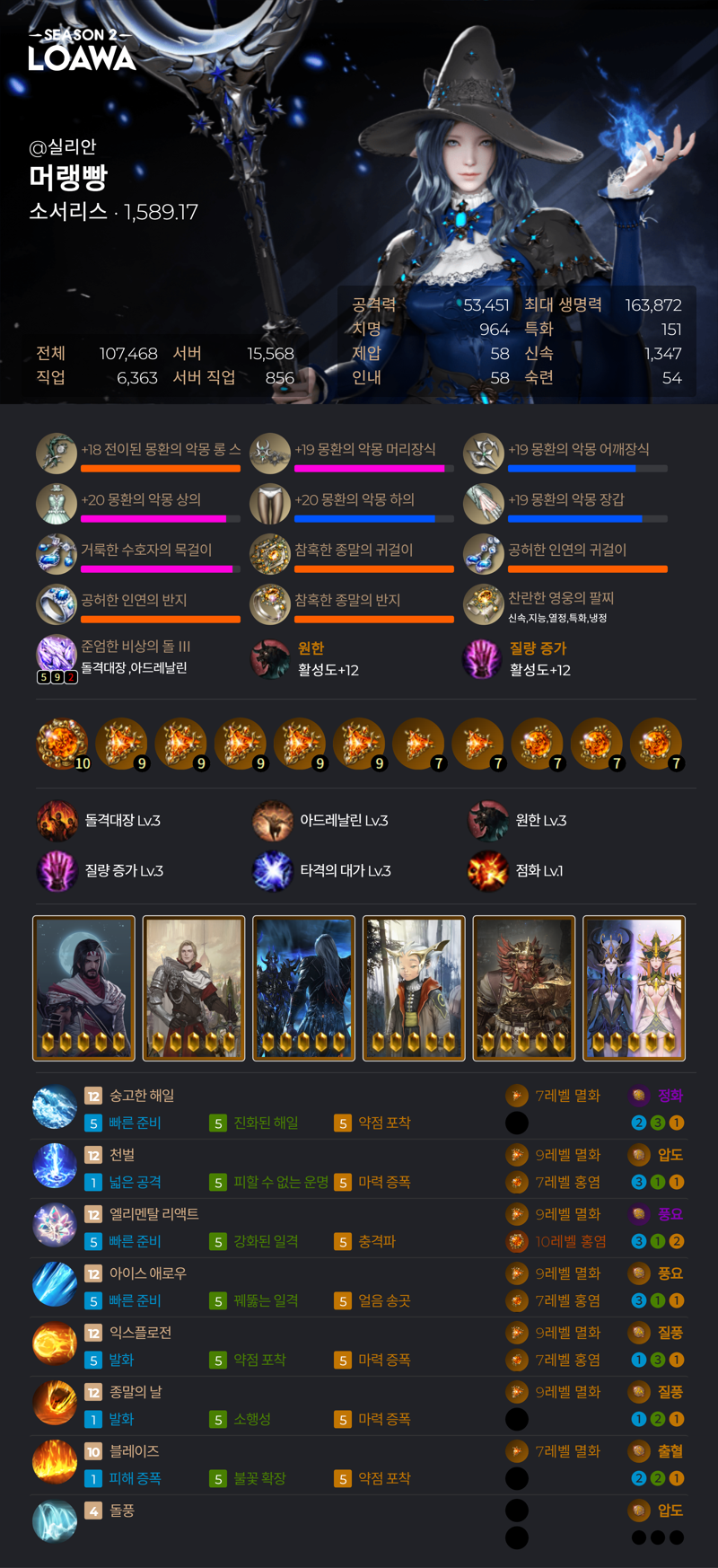 로스트아크 인벤 1590 신치 점화1소서 일리아칸 3관문 도는 영상 로스트아크 인벤 소서리스 게시판