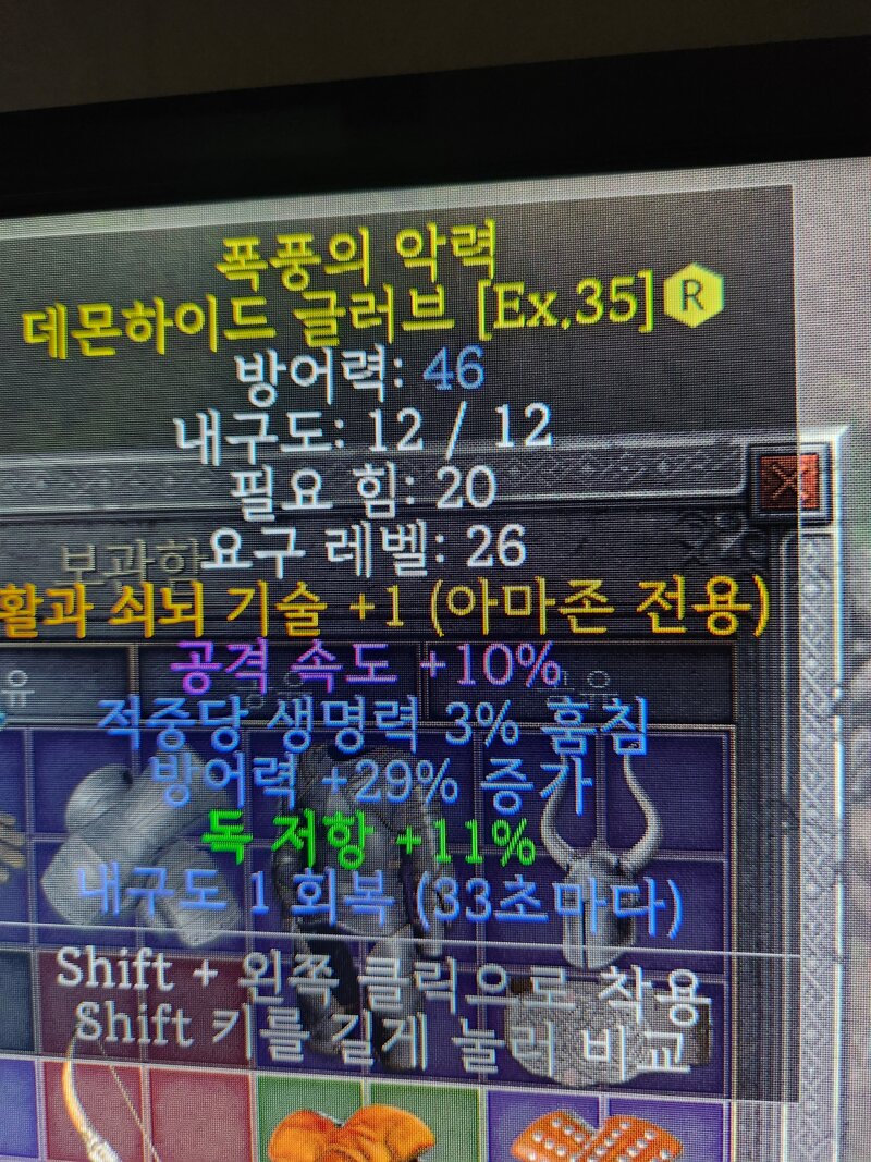 래더장갑 감정 부탁드립니다 디아블로2 득템and자랑 게시판 디아블로2 인벤