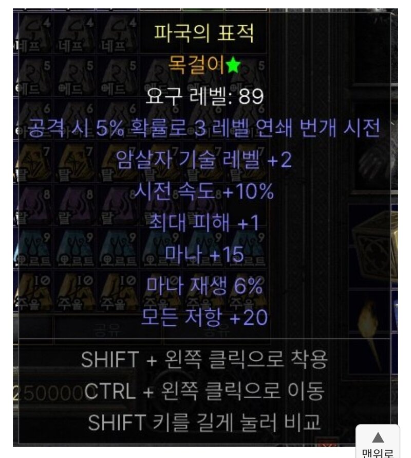 행님들 목걸이 함 봐주십쇼 디아블로2 암살자 게시판 디아블로2 인벤