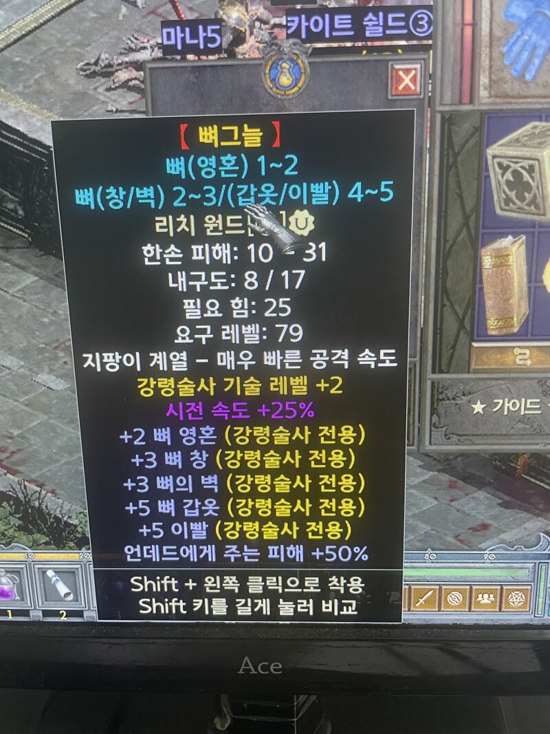 으뜸 뼈그늘이랑 어쌔 매직무기좀 봐주세용 디아블로2 득템and자랑 게시판 디아블로2 인벤