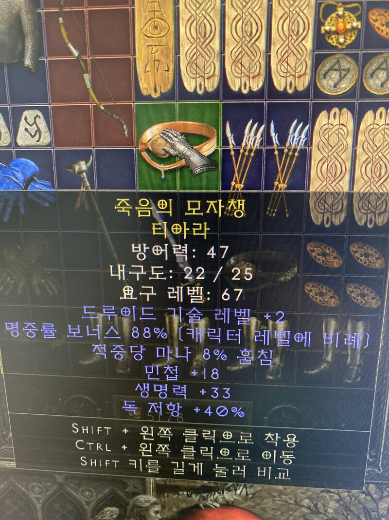 드루 뚜껑 한번 봐 주세요~ 디아블로2 득템and자랑 게시판 디아블로2 인벤