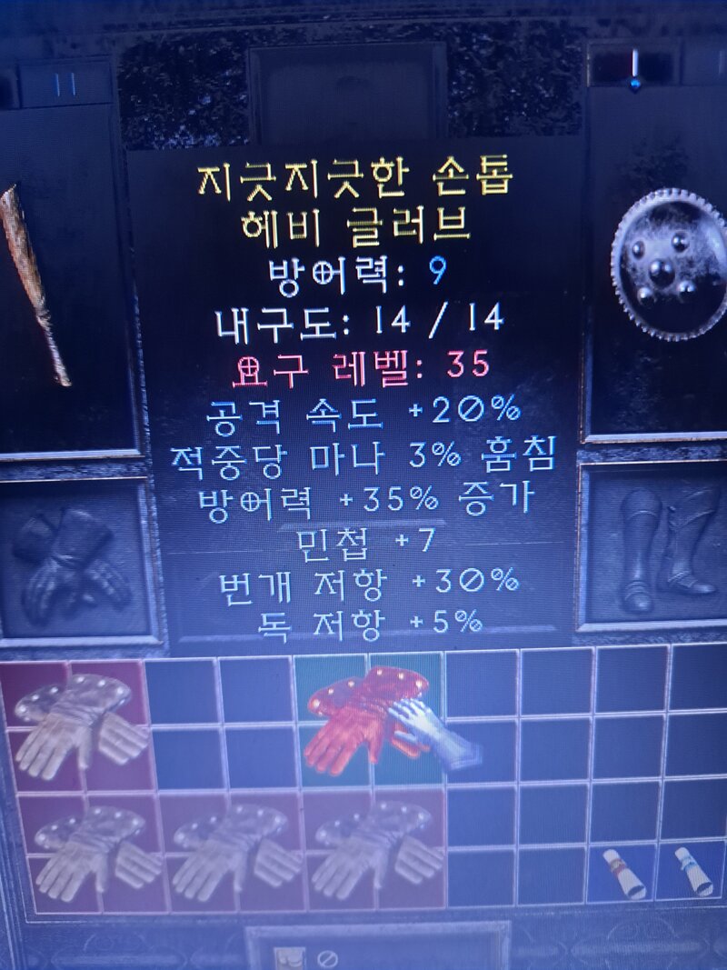 장갑 감정좀 부탁드리겠습니다 디아블로2 아마존 게시판 디아블로2 인벤