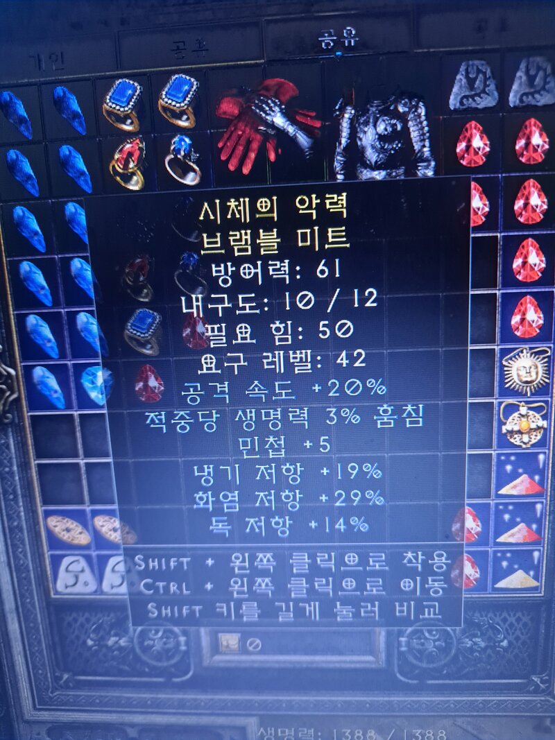 장갑 감정좀 부탁드리겠습니다 디아블로2 아마존 게시판 디아블로2 인벤