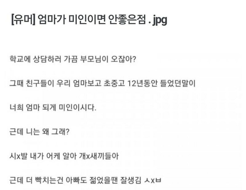 엄마가 미인이면 안좋은점 오픈이슈갤러리 인벤