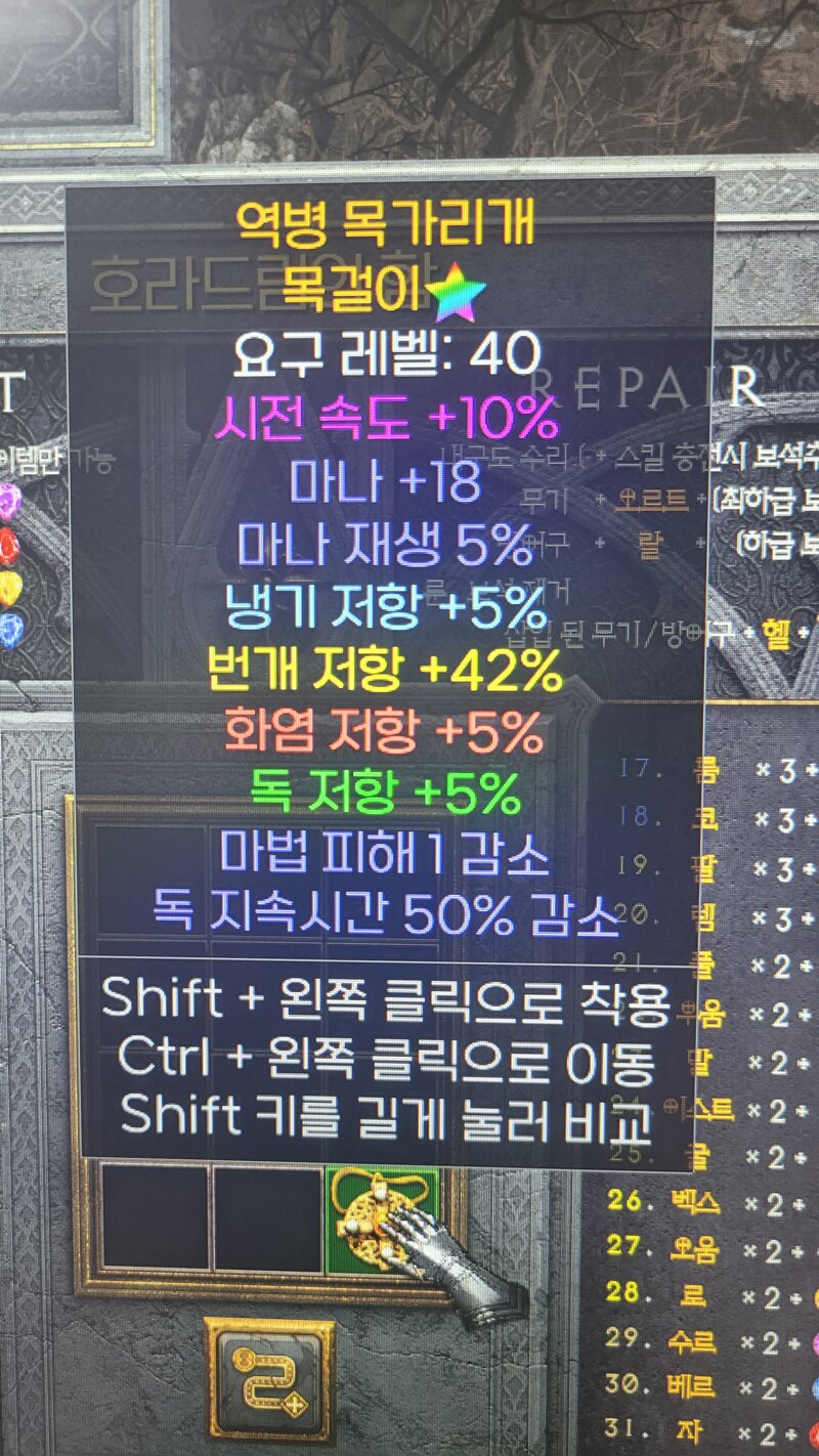 목걸이좀 봐주세요 디아블로2 득템and자랑 게시판 디아블로2 인벤