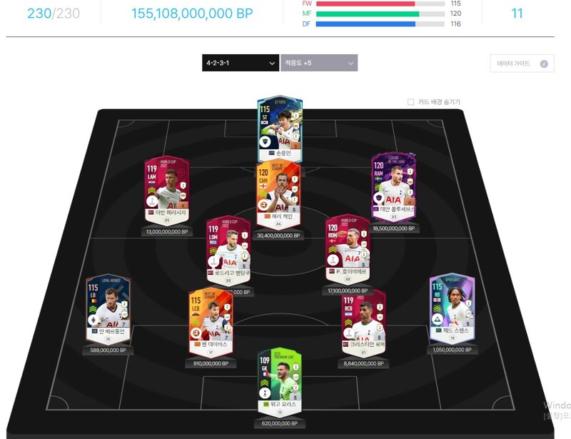 Fc 온라인 인벤 토트넘 1500억 스쿼드 평가 부탁드립니다 Fc 온라인 인벤 자유게시판