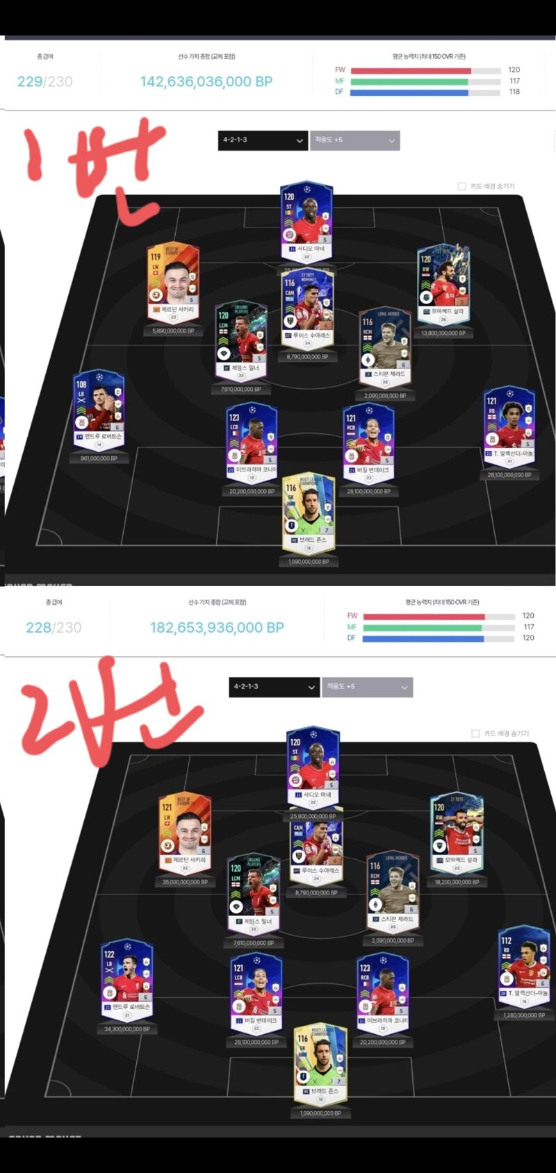 Fc 온라인 인벤 리버풀 230 급여 조정 업글 어떤게 나음요 Fc 온라인 인벤 팀전술 평가 상담 게시판
