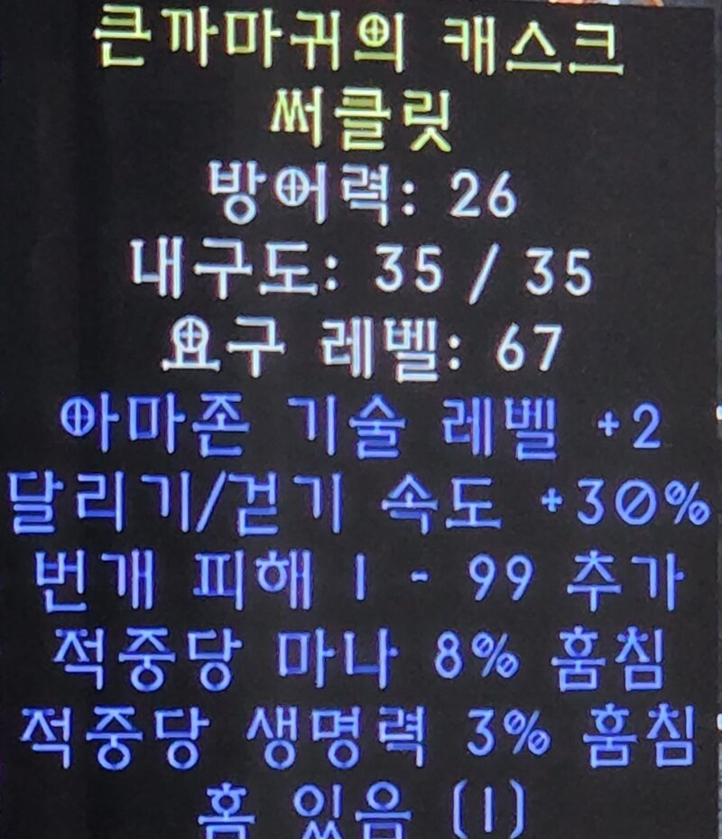 아마 써클릿 환인가요 디아블로2 득템and자랑 게시판 디아블로2 인벤