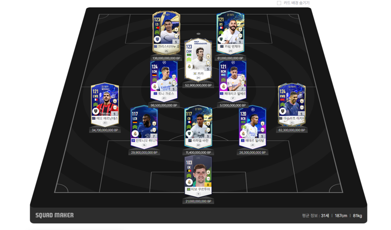 Fc 온라인 인벤 6000억 레알마드리드 5212 스쿼드 평가부탁드립니다 Fc 온라인 인벤 팀전술 평가 상담 게시판