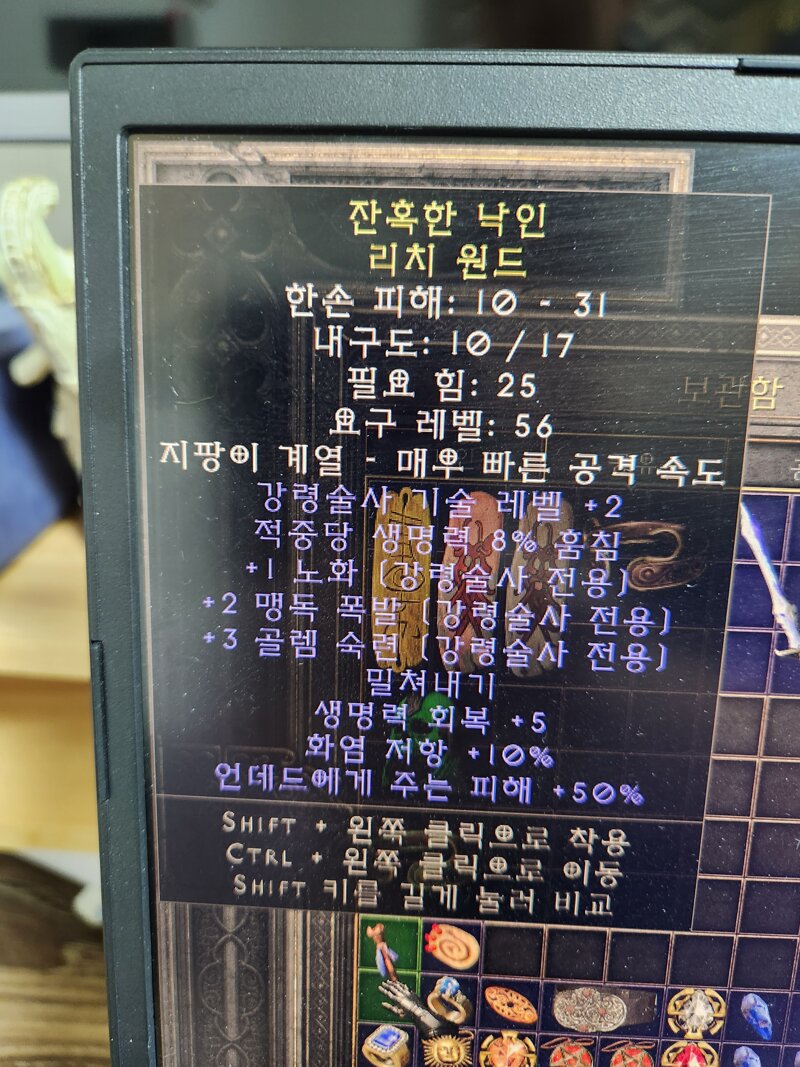 원드 환인지 봐주세요 고수님들 디아블로2 강령술사 게시판 디아블로2 인벤