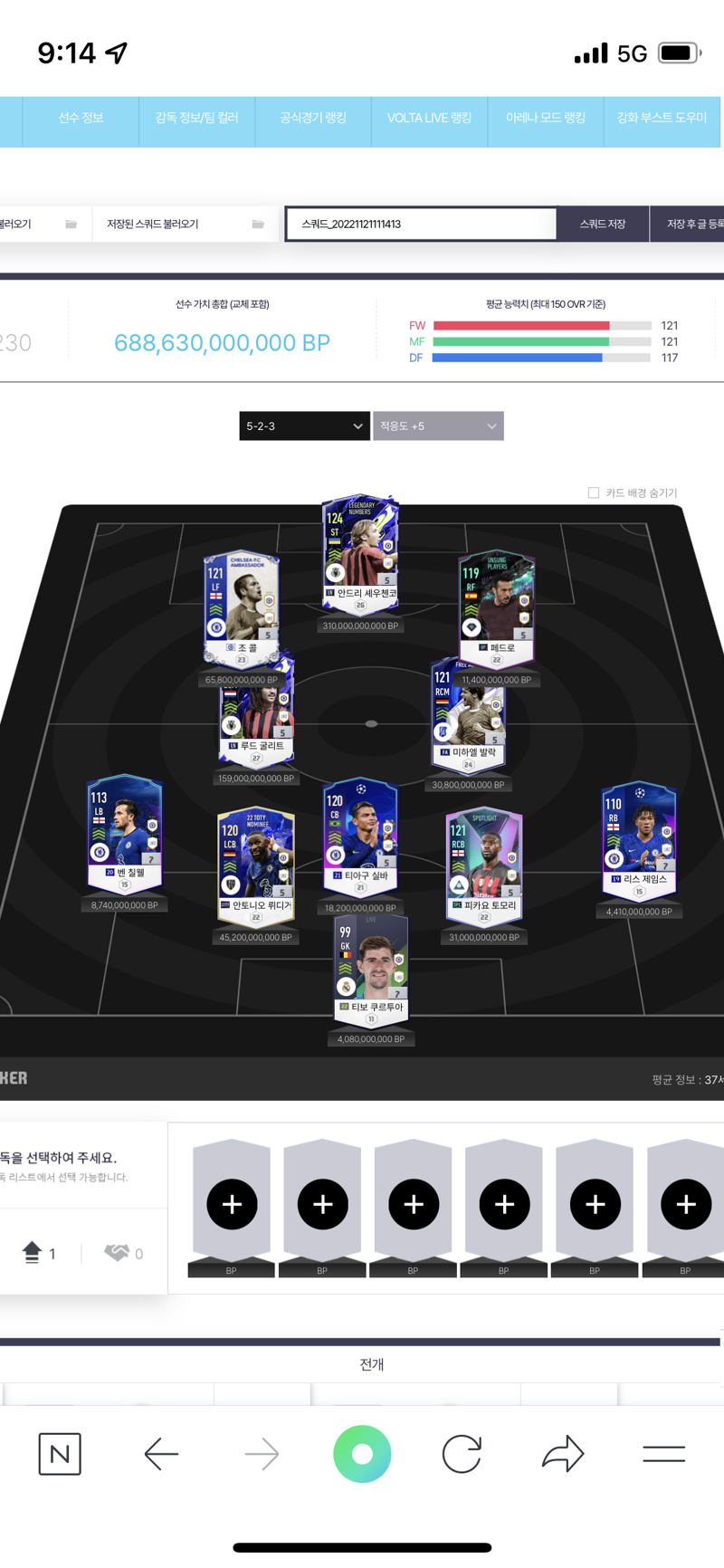 Fc 온라인 인벤 선배님들 첼시 7000억 봐주세요 Fc 온라인 인벤 팀전술 평가 상담 게시판