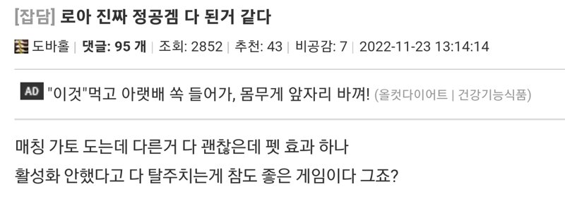 로스트아크 인벤 로아 정공겜 맞는듯 방금 확실한 예가 생각남 로스트아크 인벤 자유 게시판