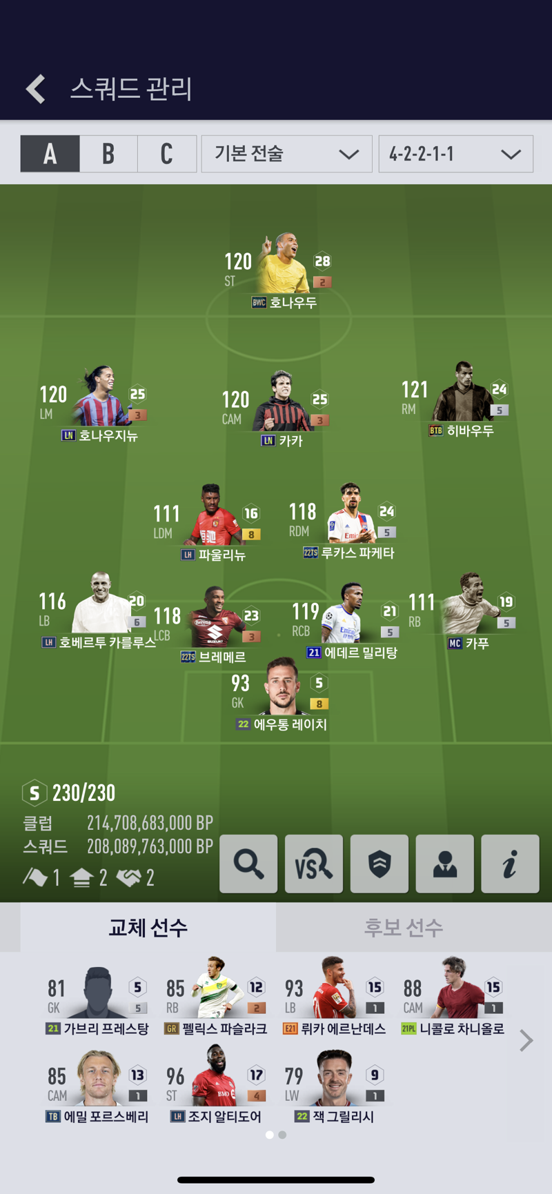 Fc 온라인 인벤 2000억 오직 감성 브라질 평가 및 선수추천해주세요 Fc 온라인 인벤 팀전술 평가 상담 게시판