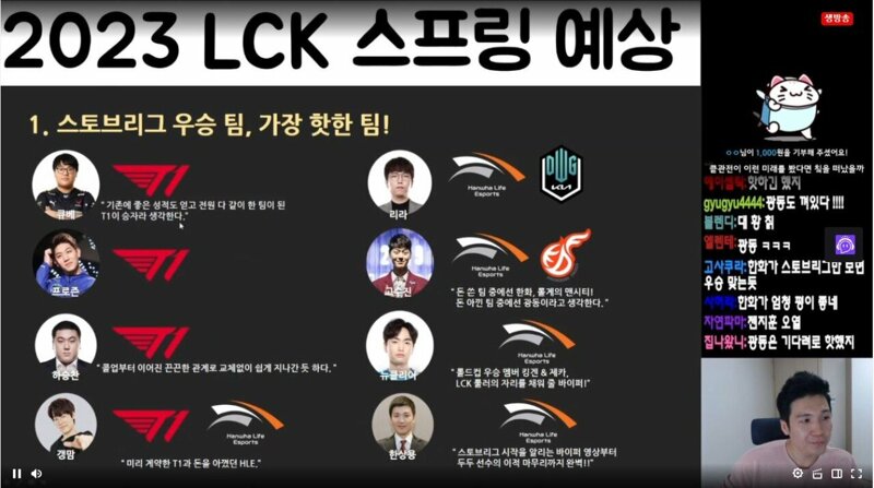 리그오브레전드 인벤 한상용관계자 7인 대상 Lck 스토브리그 스프링 예상 Lole스포츠 이야기 게시판
