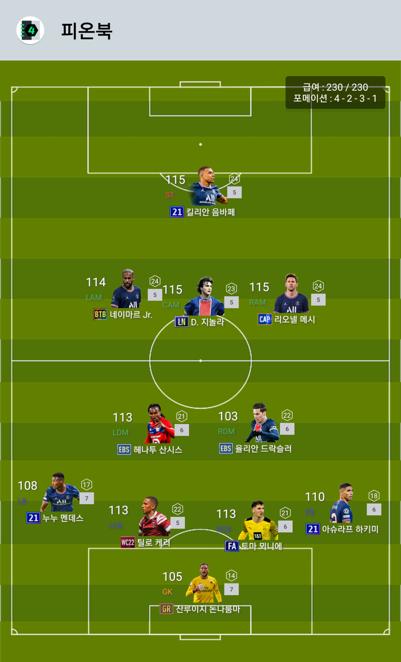Fc 온라인 인벤 1900억 파리생제르망 피드백 Fc 온라인 인벤 팀전술 평가 상담 게시판