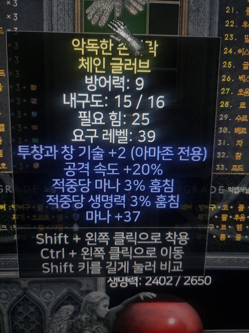 아마존 장갑 시세좀 바주시면 감사함다 디아블로2 자유 게시판 디아블로2 인벤
