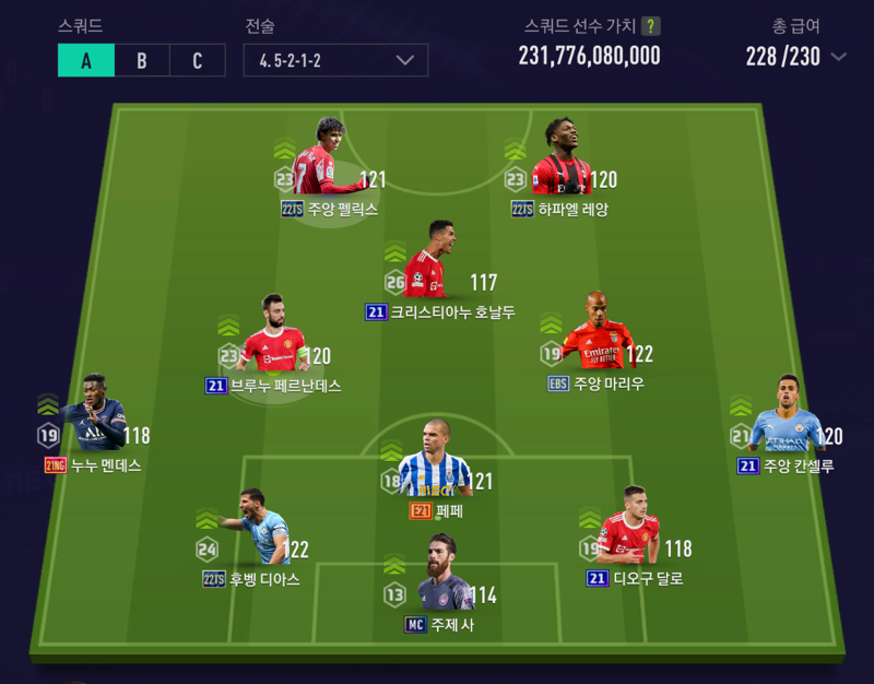 Fc 온라인 인벤 수정 2300억 포르투갈 중미 추천 좀 해주세요 Fc 온라인 인벤 팀전술 평가 상담 게시판