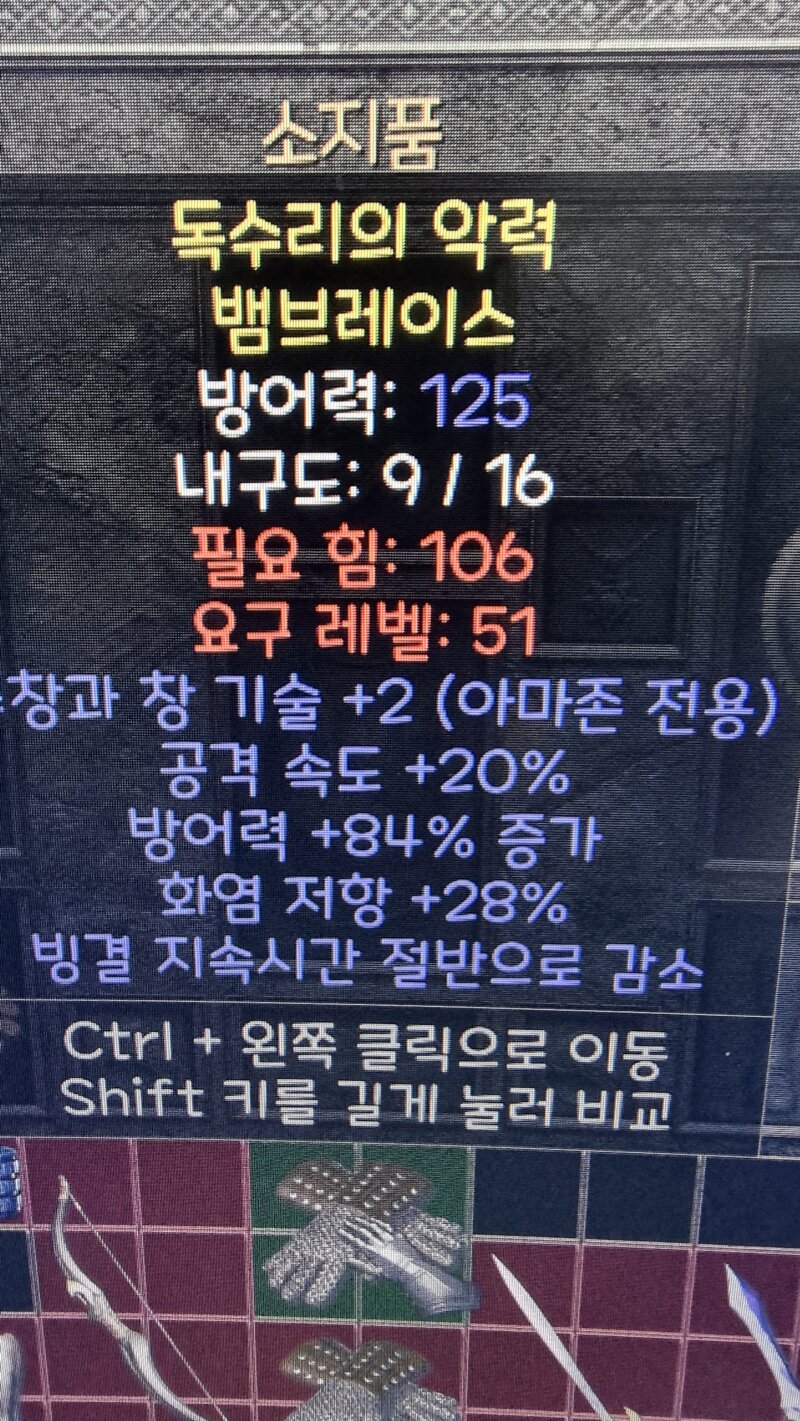 그리님 아마장갑 디아블로2 득템and자랑 게시판 디아블로2 인벤