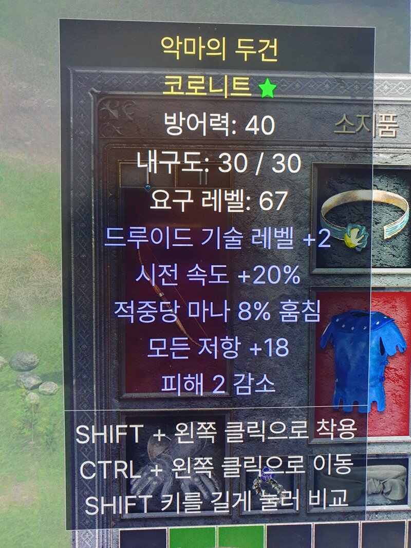 그리형 이 드루 뚜껑도 엘리드루가 조아해 디아블로2 득템and자랑 게시판 디아블로2 인벤