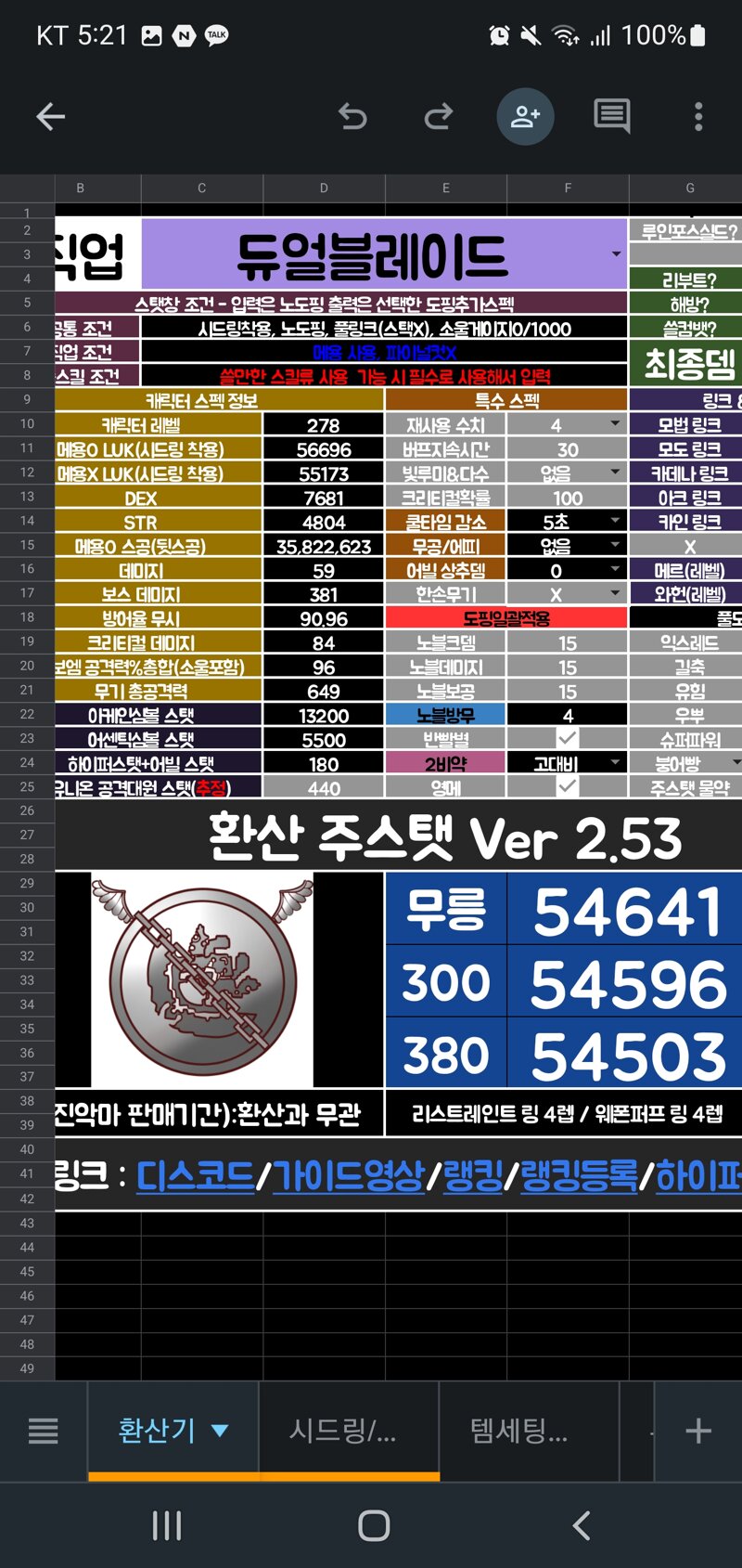 메이플스토리 인벤 듀블 환산스탯 질문 메이플스토리 인벤 도적 직업게시판