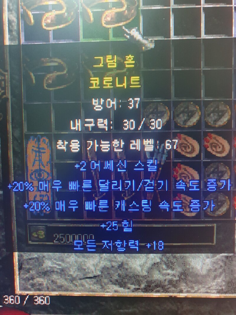 도박 한번누르자 마자 뜬 써클릿 디아블로2 득템and자랑 게시판 디아블로2 인벤
