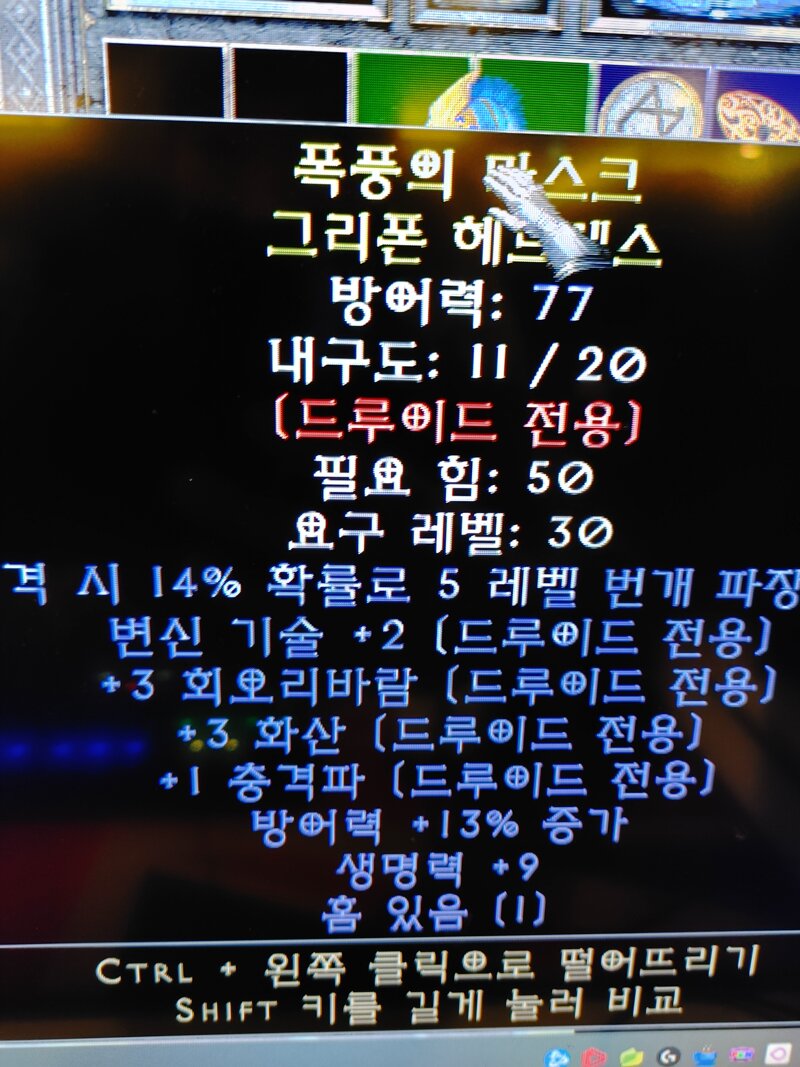 드루레어뚜껑 가치 있을까요 디아블로2 드루이드 게시판 디아블로2 인벤