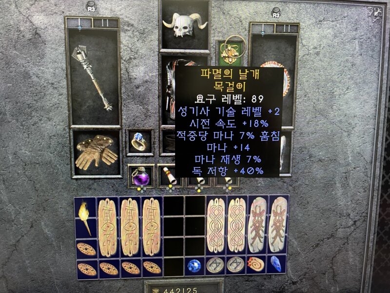 야수 카두 드림피질딘 업그레이드 했습니다 디아블로2 성기사 게시판 디아블로2 인벤