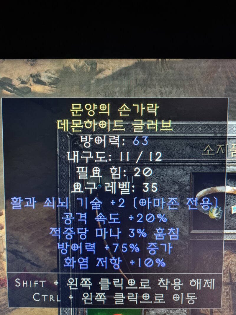 활아마 장갑 좋은건가요 디아블로2 득템and자랑 게시판 디아블로2 인벤