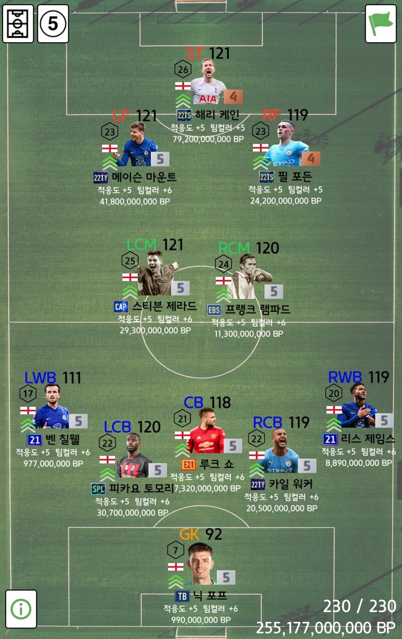 Fc 온라인 인벤 2500억 잉글랜드 Vs 첼시 추천해주세여 Fc 온라인 인벤 팀전술 평가 상담 게시판