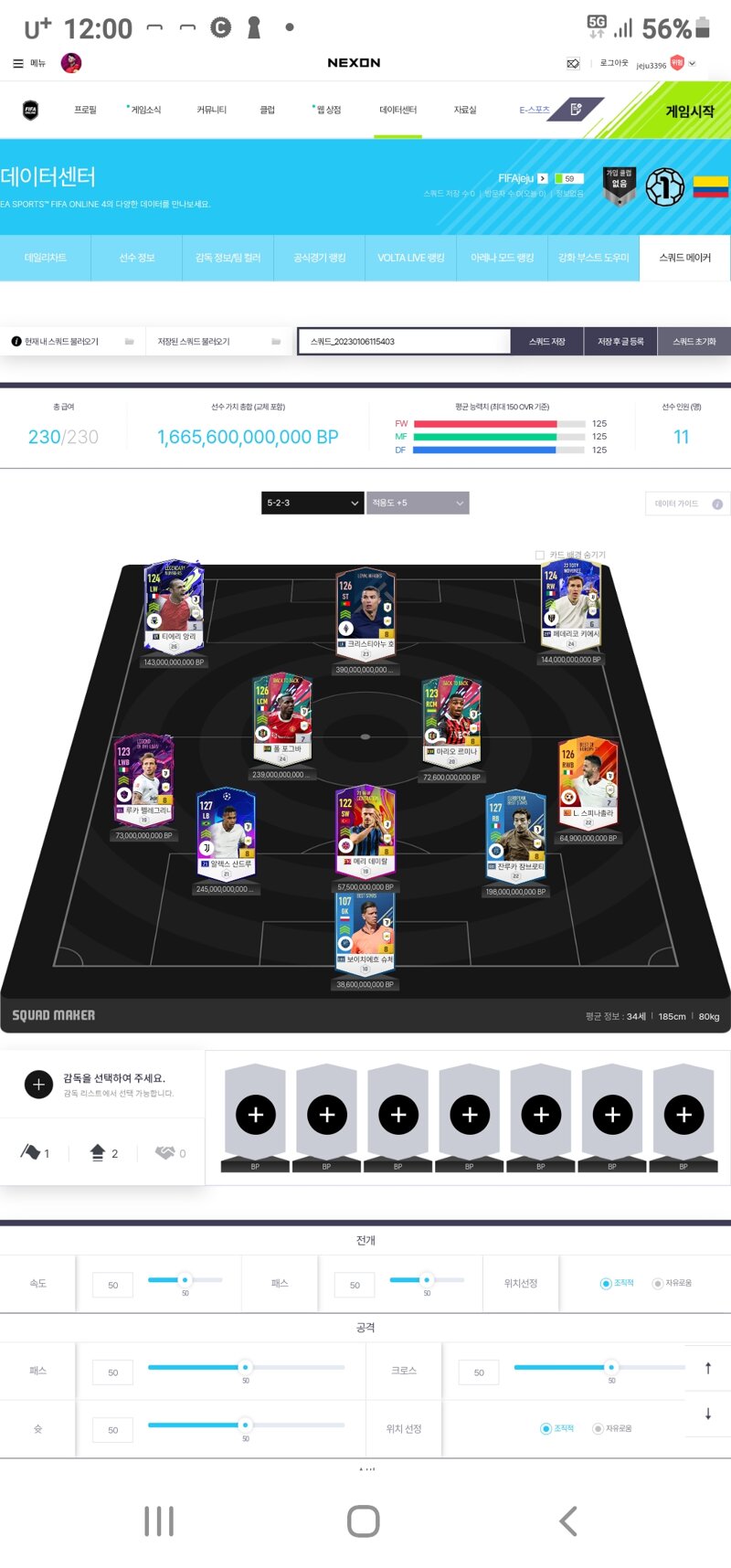 Fc 온라인 인벤 감모 팀 스쿼드 조언 부탁드립니다 Fc 온라인 인벤 감독모드 게시판