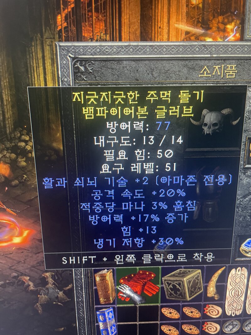 아마존 장갑 디아블로2 득템and자랑 게시판 디아블로2 인벤