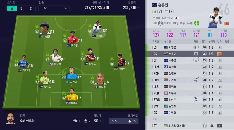 Fc 온라인 인벤 2600억 한국 수정할거 있으면 조언 부탁드립니다 Fc 온라인 인벤 팀전술 평가 상담 게시판