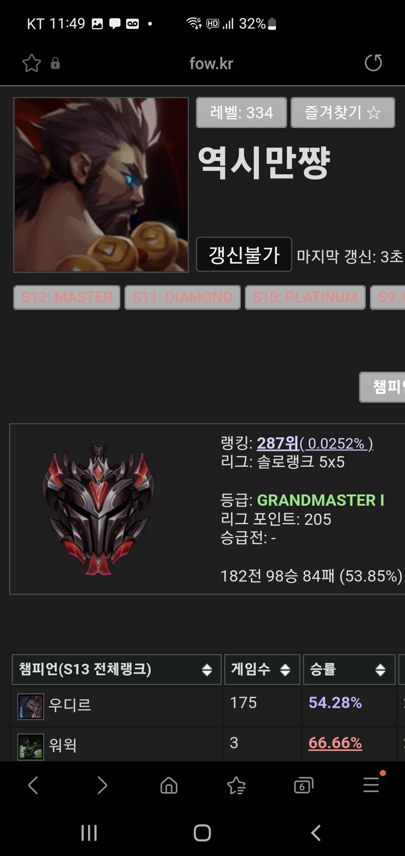 리그오브레전드 인벤 우디르 원챔 Lol 정글 게시판