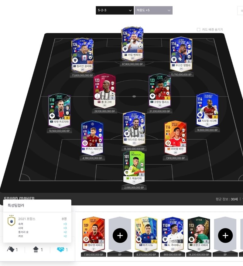 Fc 온라인 인벤 3300억 523 프랑스 2021케미적용 Fc 온라인 인벤 팀전술 평가 상담 게시판