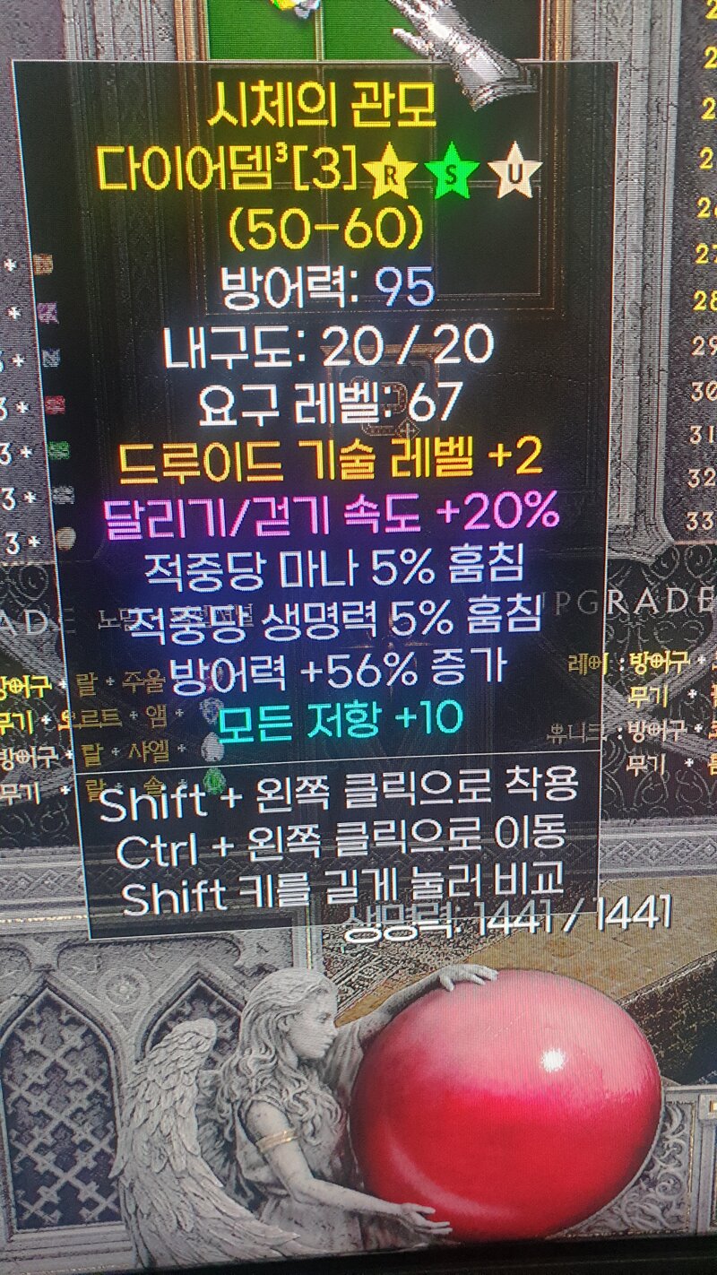 드루이드 뚜껑줌 봐주세요 디아블로2 득템and자랑 게시판 디아블로2 인벤