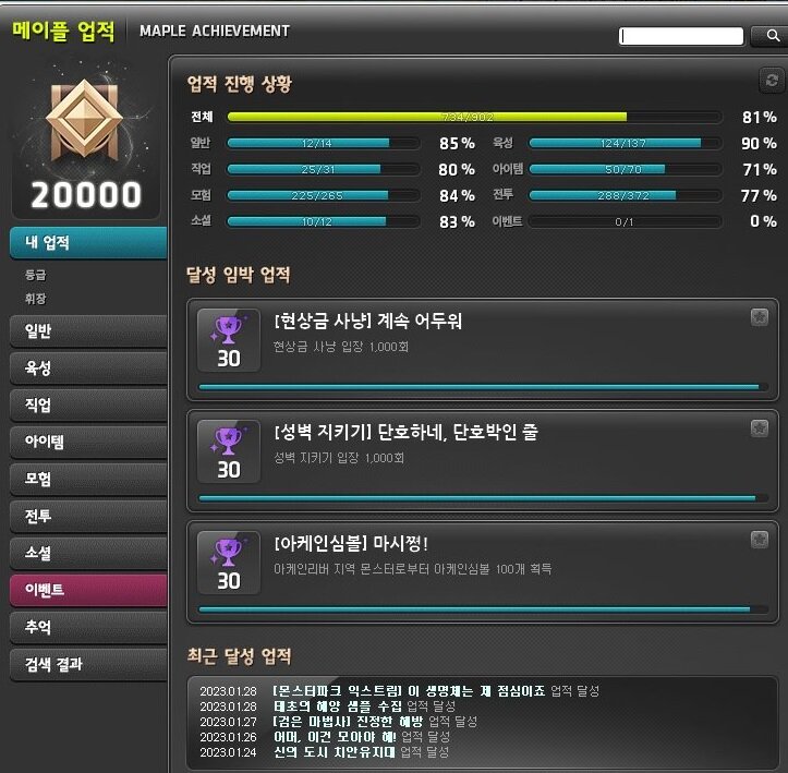 메이플스토리 인벤 업적 골드추 가능할까요 메이플스토리 인벤 자유게시판
