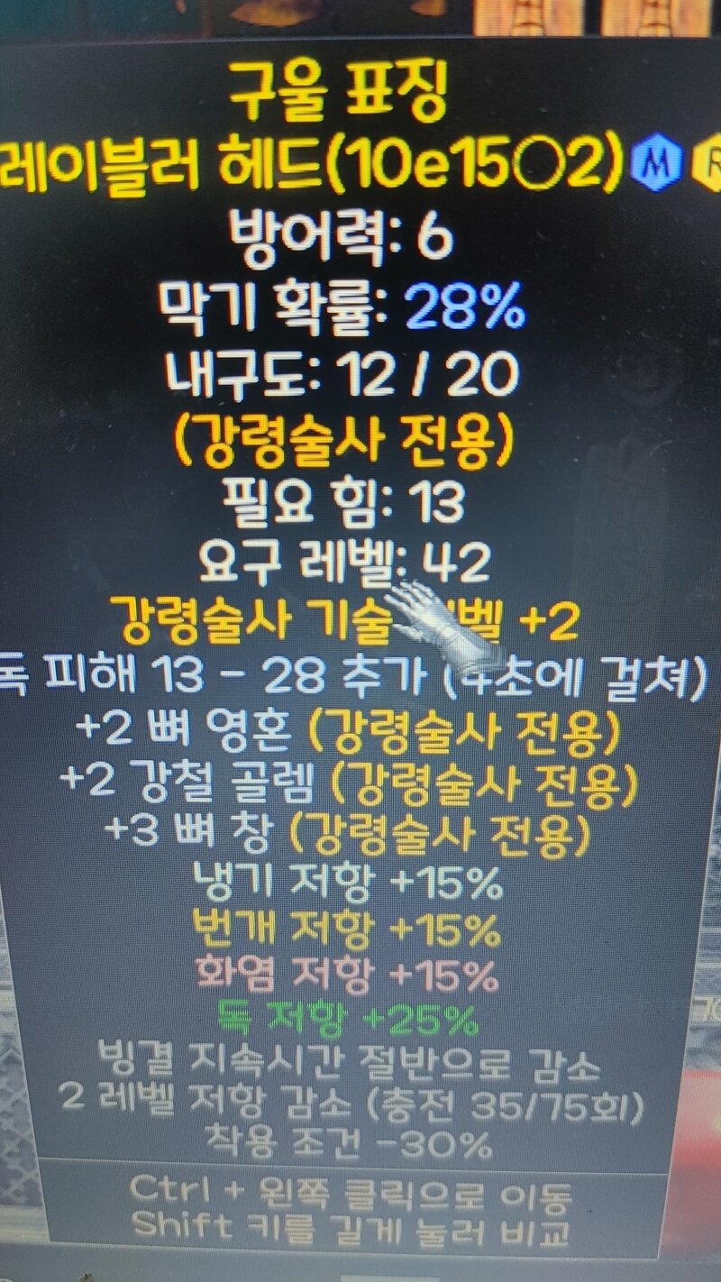 네크 뼈방패 득일까요 스탠입니다 디아블로2 득템and자랑 게시판 디아블로2 인벤