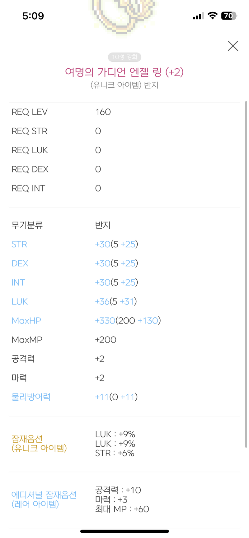 메이플스토리 인벤 18둘둘인데 방금 가엔링 맞췄어 메이플스토리 인벤 자유게시판